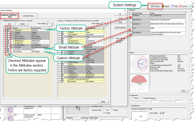 Luminaire_Define-Attribute Section